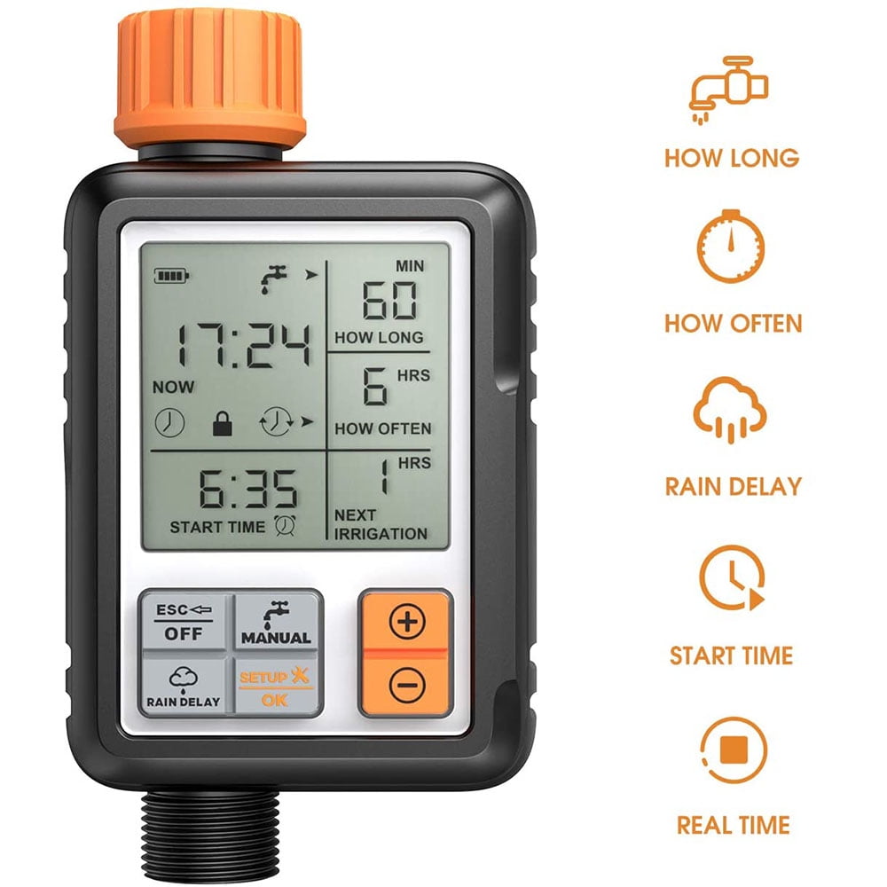 Reloj de riego digital programable para jardín, césped, grifo ...