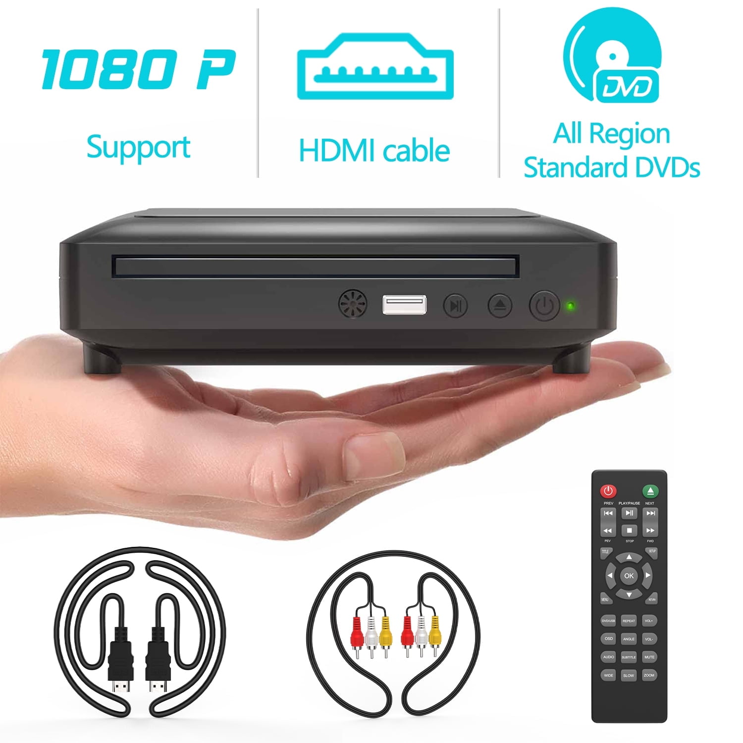 Mini reproductor de DVD HDMI GCZ para TV y cine en casa con control ...