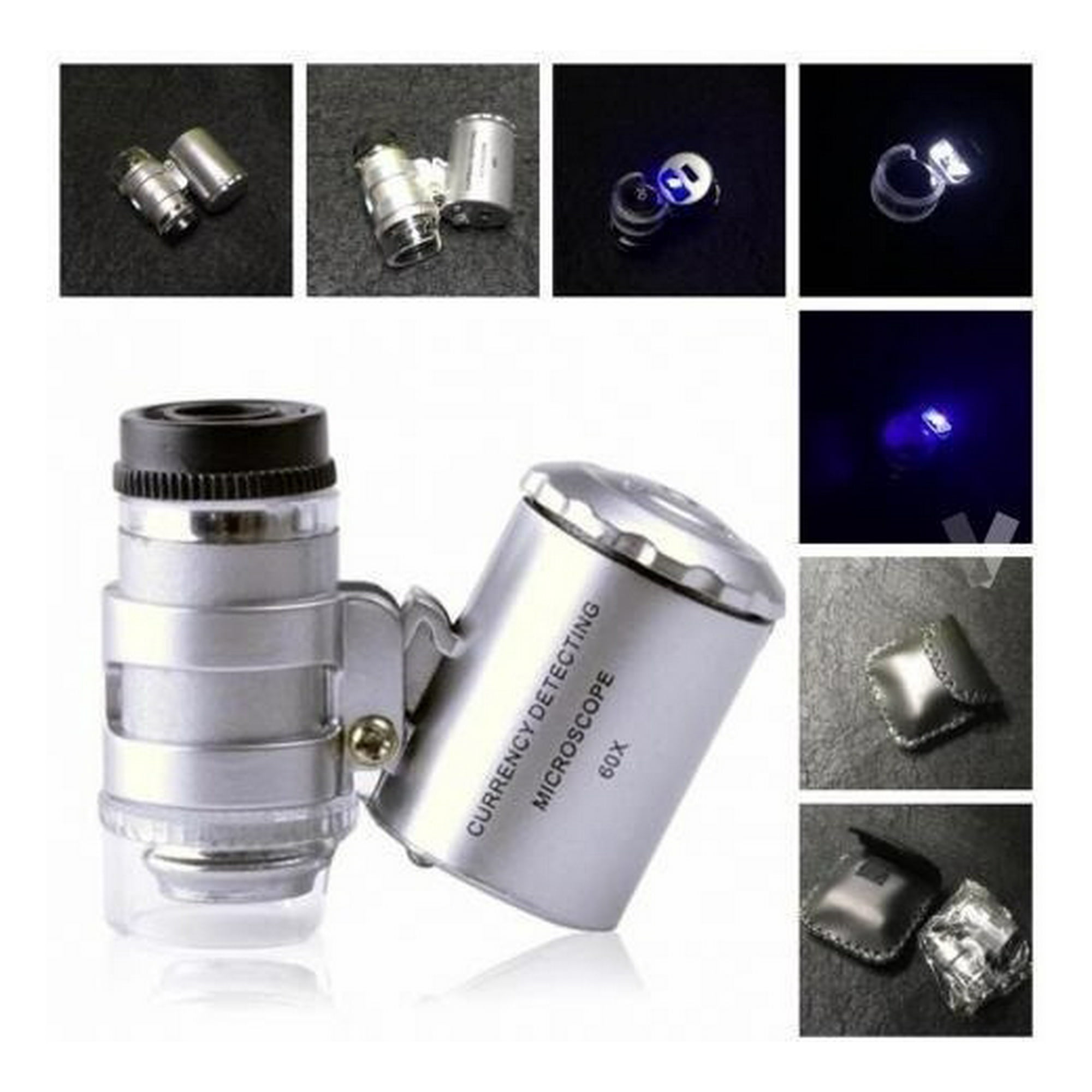 Microscopio Lupa De Bolsillo Luz Led/uv 60x | Lider