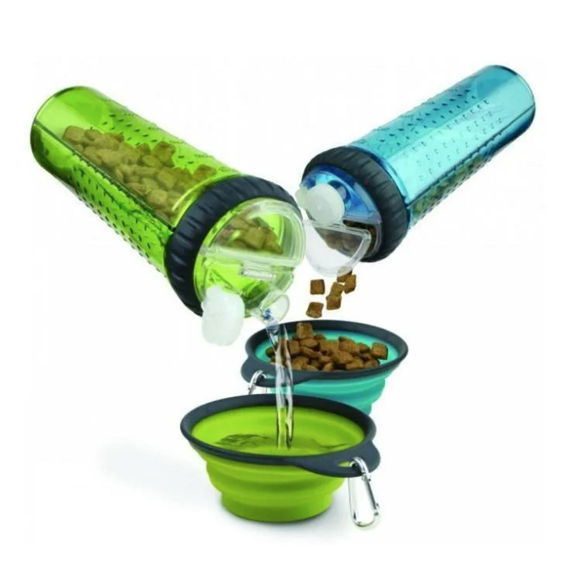 Botella Snack Duo Agua y Comida Para Perros + Plato De Regalo | Lider