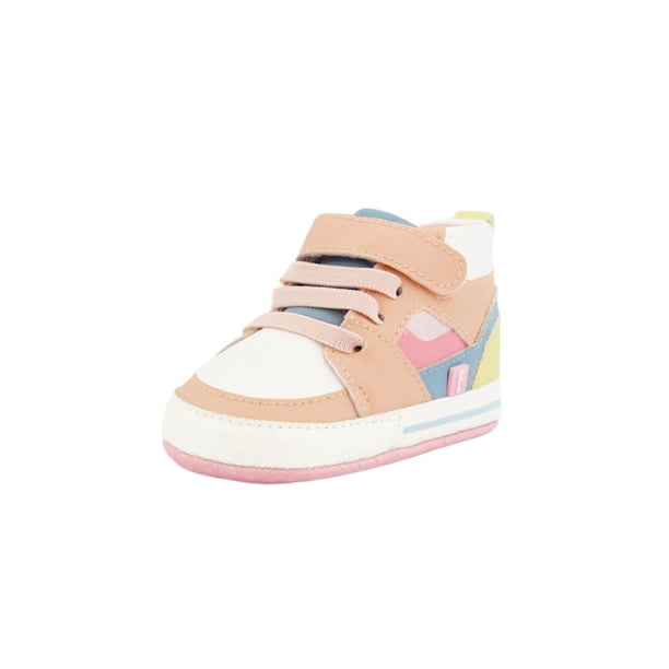 Zapatilla caña velcro elástico new born niña 802 | Lider