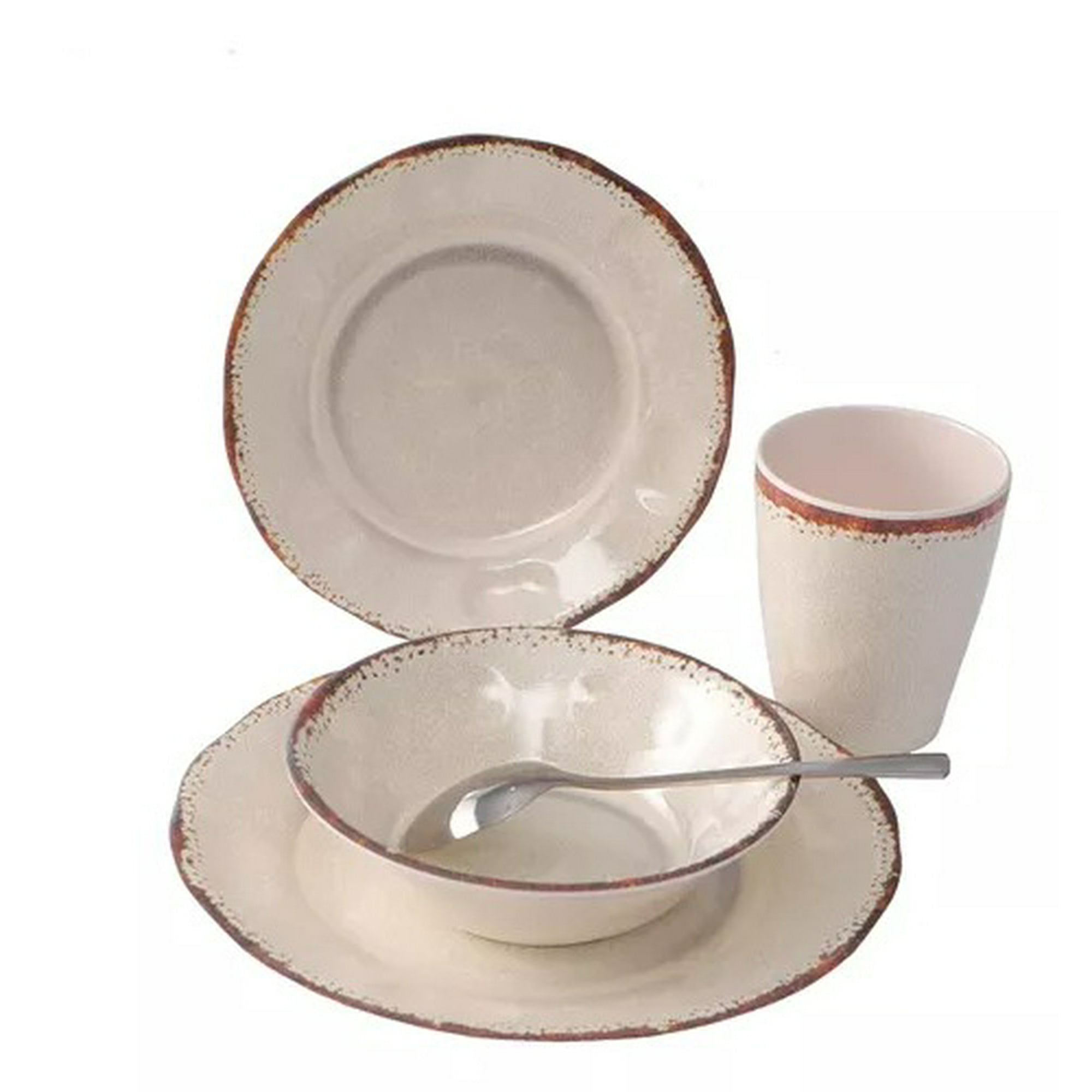 Juego De Loza 4 Piezas Vajillas Tazas Bowl Melamina Classic | Lider