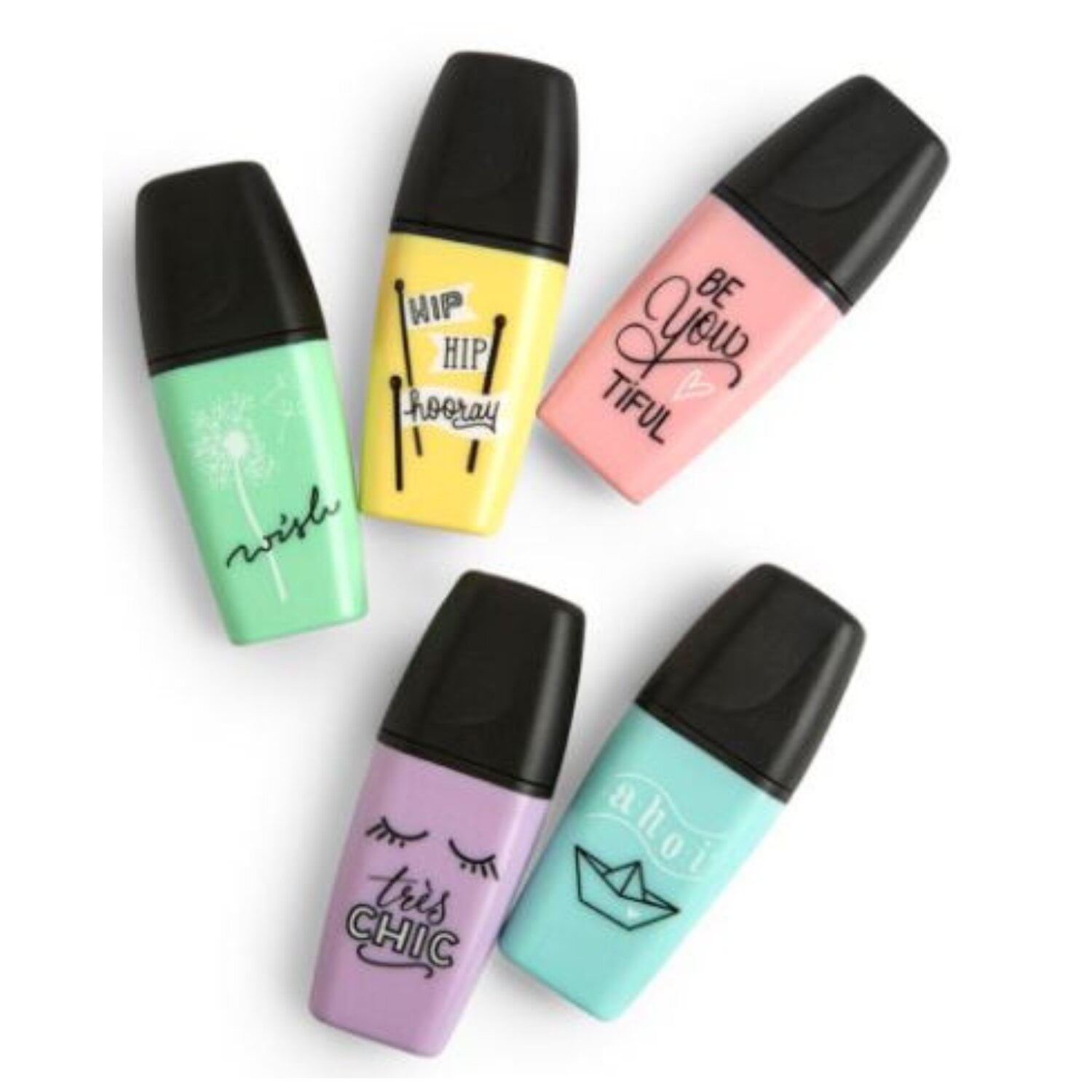5 Mini Destacadores Boss Pastel Blister | Lider