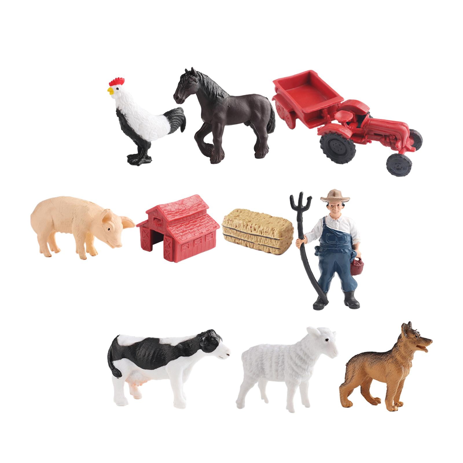 Mini Barn Farm Toys Playset Juego De Figuras De Animales De Granja Para ...