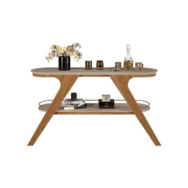 Mesa de Arrimo Doris Blanco Y Café Claro | Lider