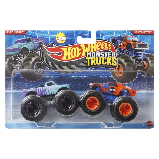 Hot Wheels Monster Trucks 1:64- Pure Muscle Vs Night Shifter | Lider