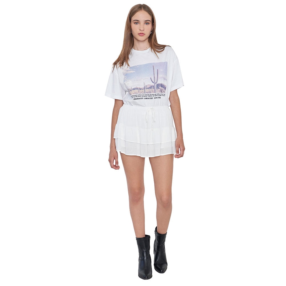 Short Mujer Falda Flecos Blanco Corona | Lider