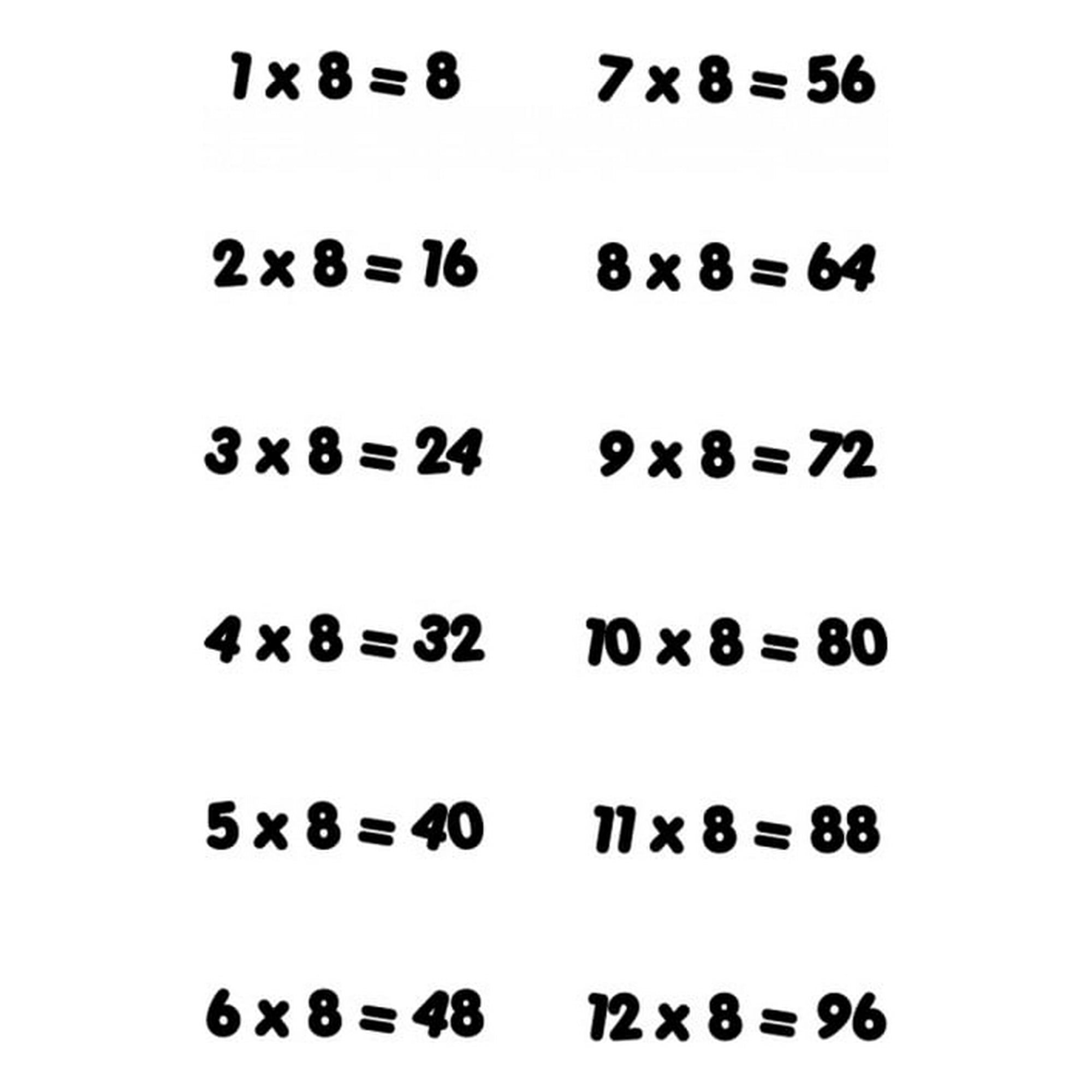 Decomural 8 Times Table Math WS-34440 | Lider