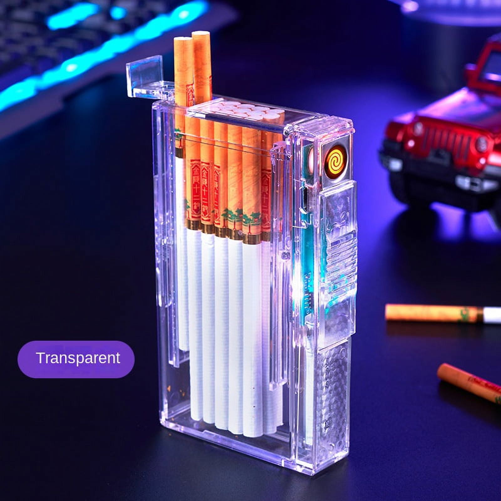 Transparent Automatic Cigarette Box Lighter Charging Two In One ...