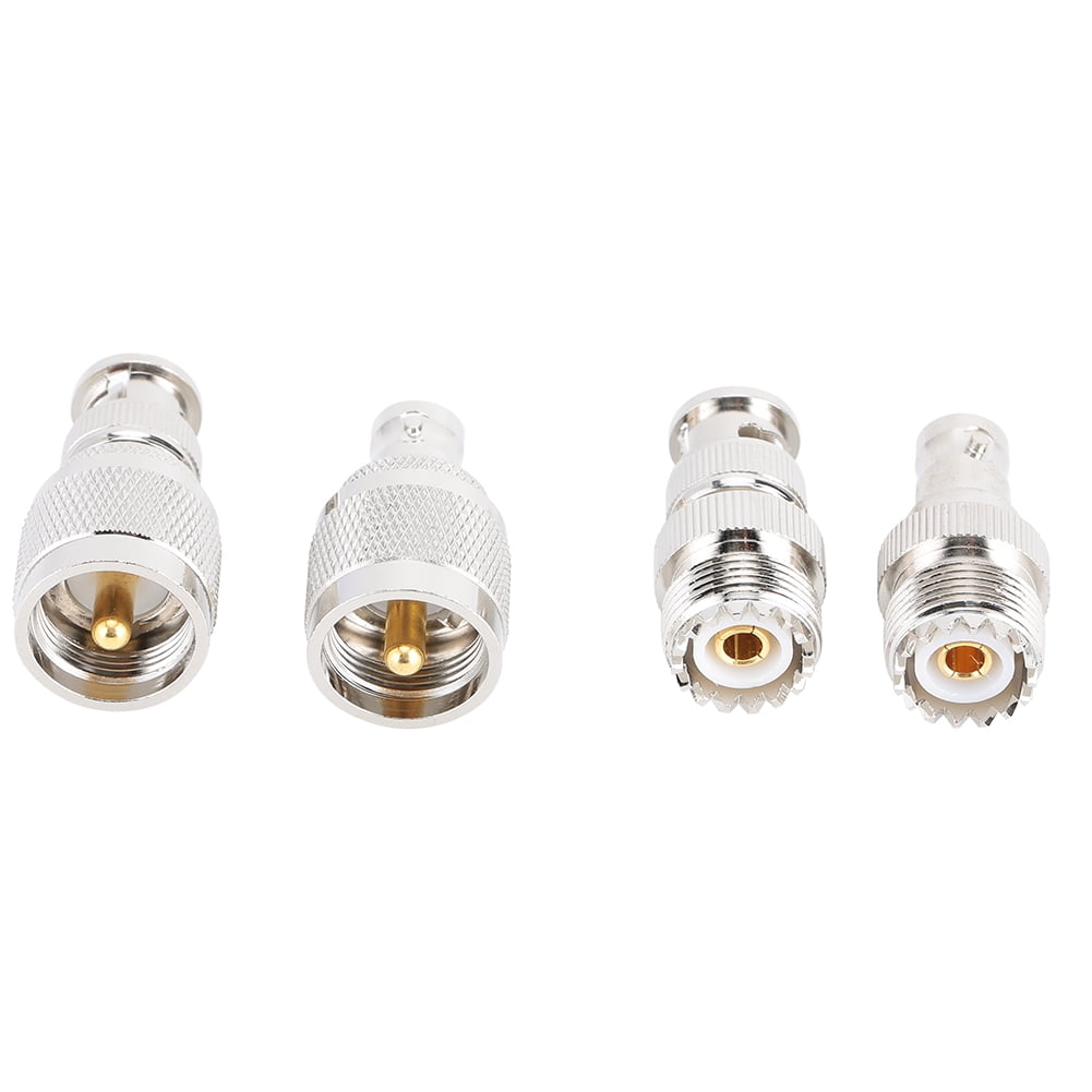 Adaptador de conector de cobre niquelado UHF a BNC de 4 piezas, 50 ...