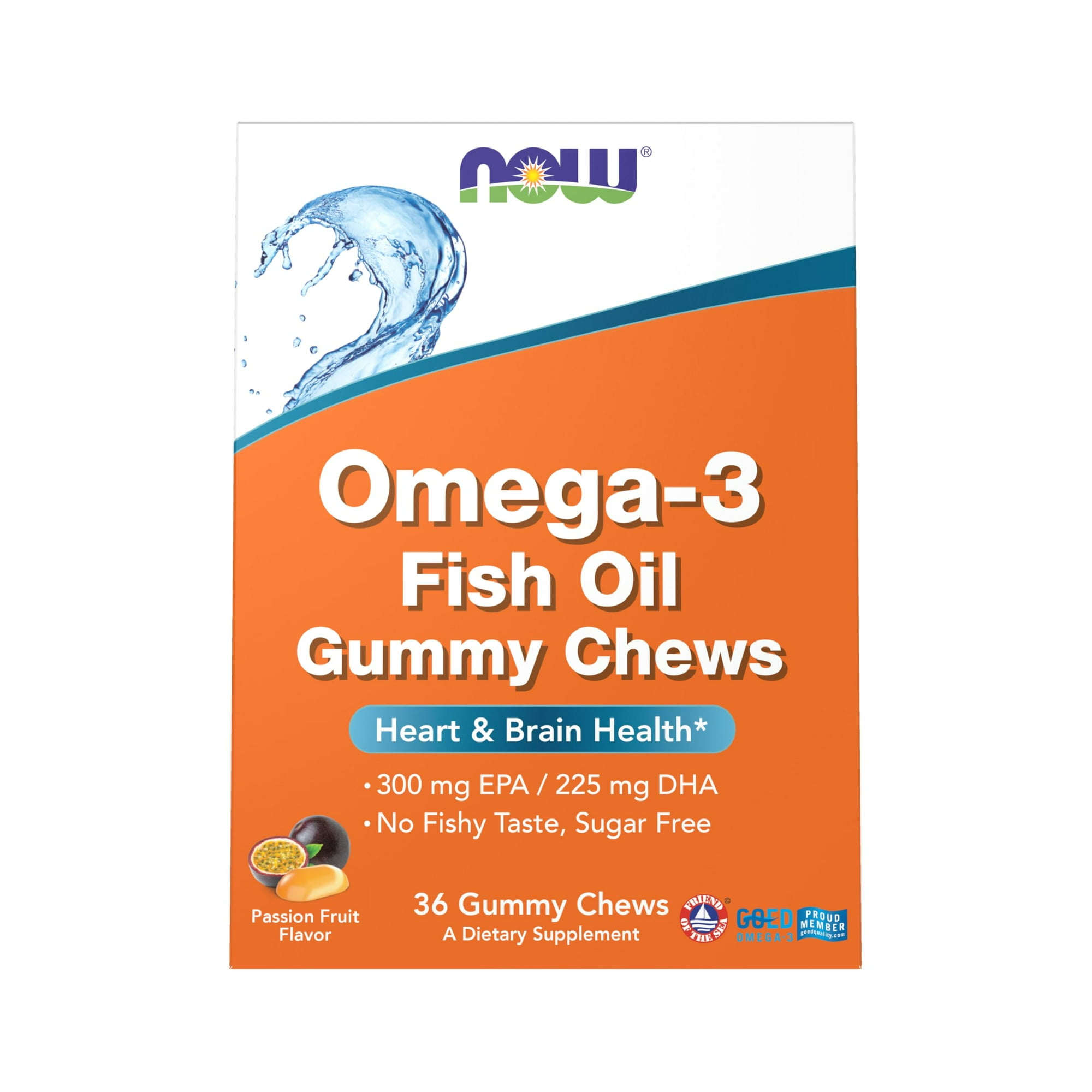 Gomitas masticables con aceite de pescado omega-3 Supplements NOW, 36 ...