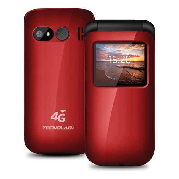 Teléfono Senior Tecnolab 4g Adulto Mayor Almej Rojo Tl456r | Lider