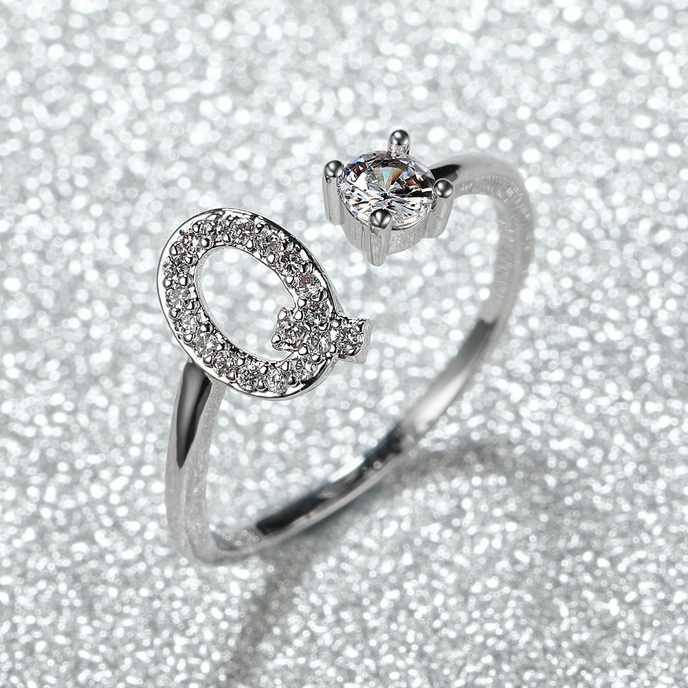 Stylish Silver A-Z Initial Rings for Weddings, Bridesmaids, and Couples ...