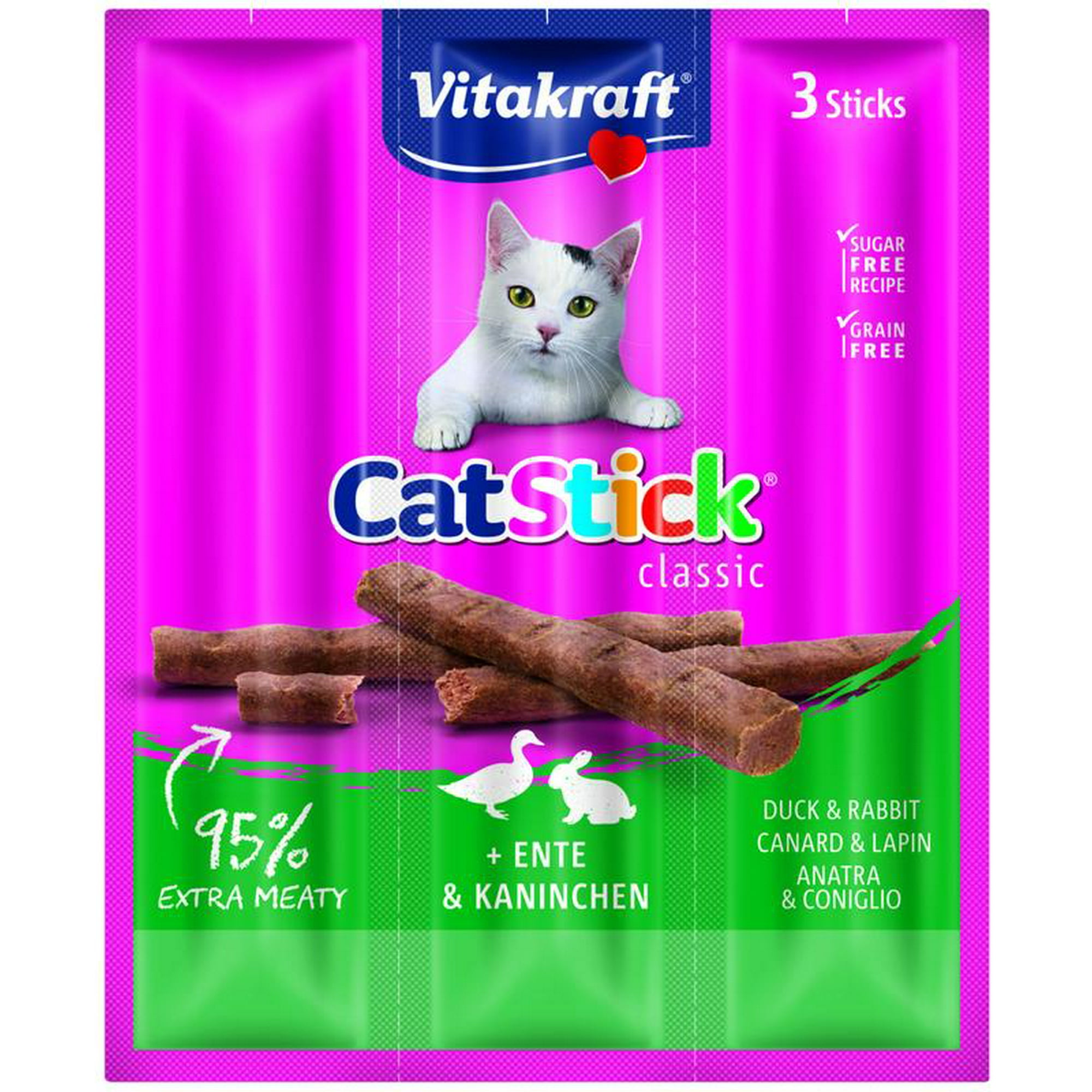 Caja 20 Unidades Snack Gato Vitakraft Stick Conejo y Pato | Lider