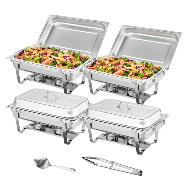 Juego de platos para buffet Hafing Dish VEVOR, 8 litros, paquete de 4 ...