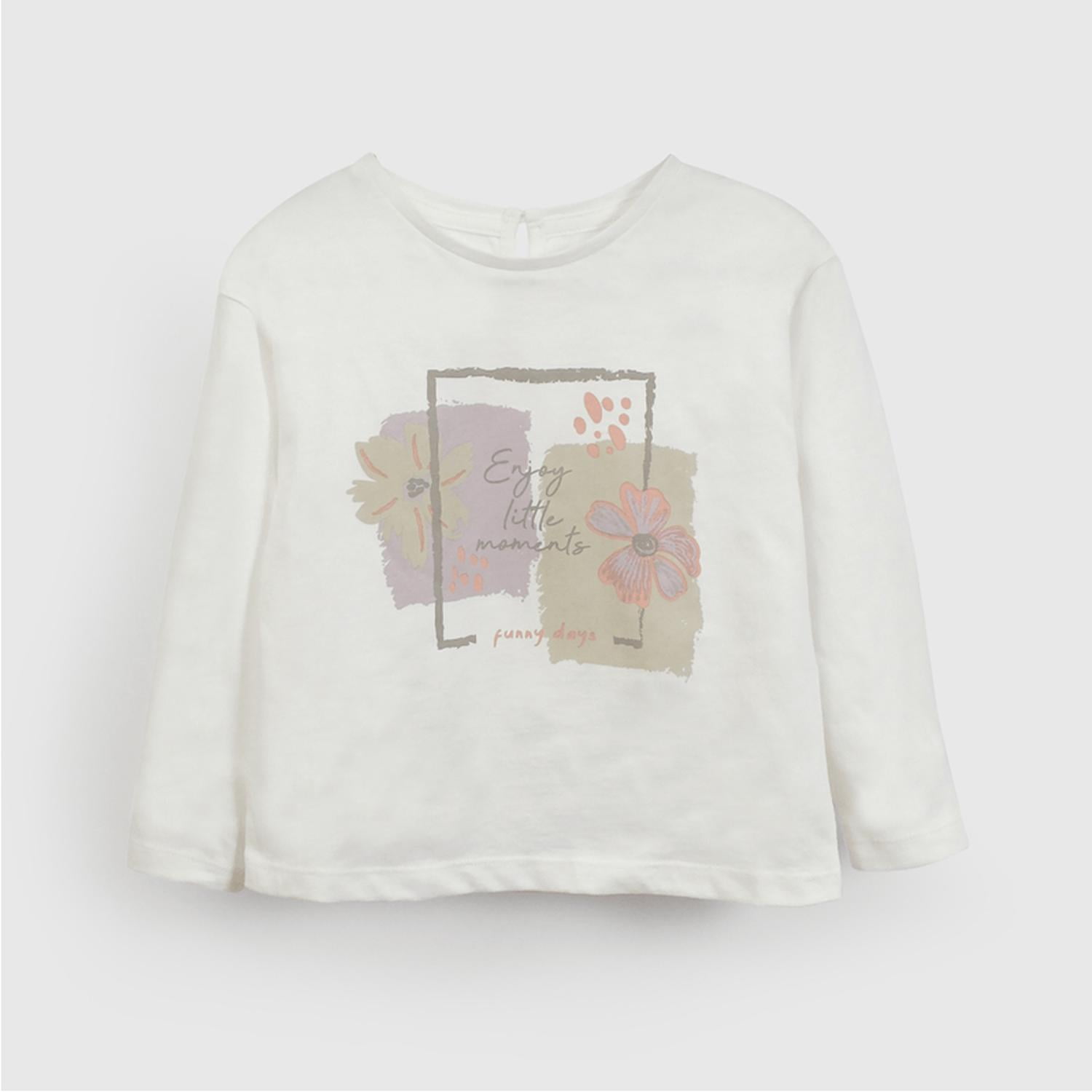 Polera Flores Niña Blanca - Colloky - POJE20 blanco 12-18 MESES | Lider