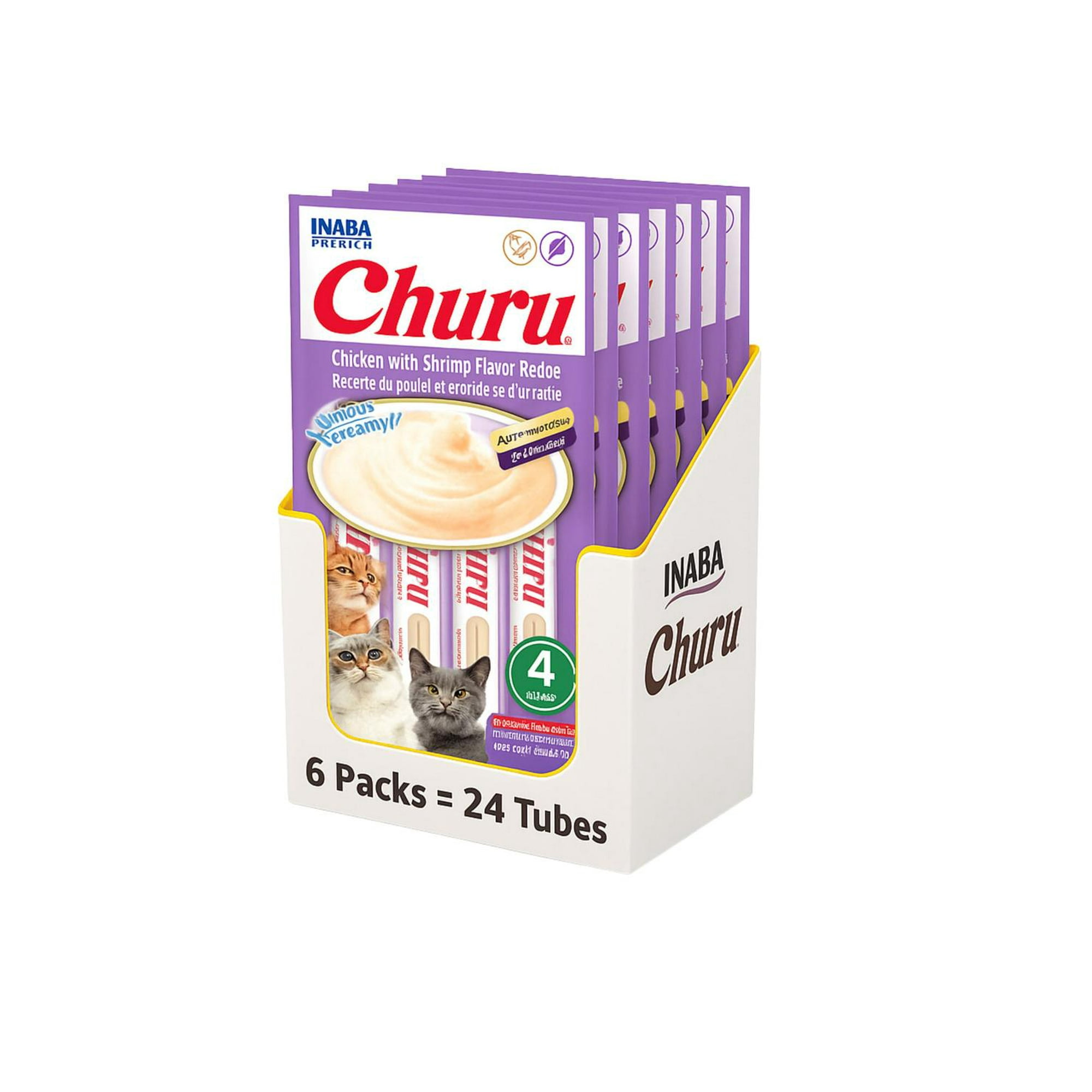 Churu Cat Pollo y Camarón 14g x4 | Pack 6 Unidades verde | Lider