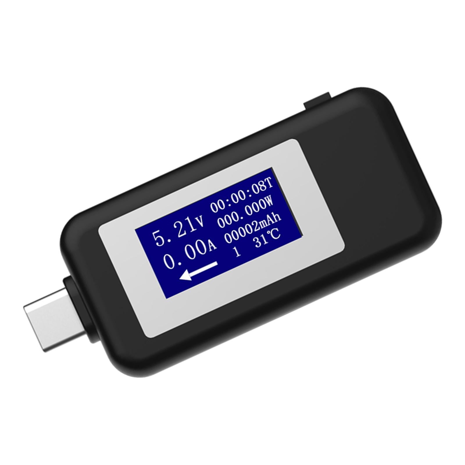 Detector Medidor Capacidad Voltaje Corriente USB Tipo C Negro | Lider
