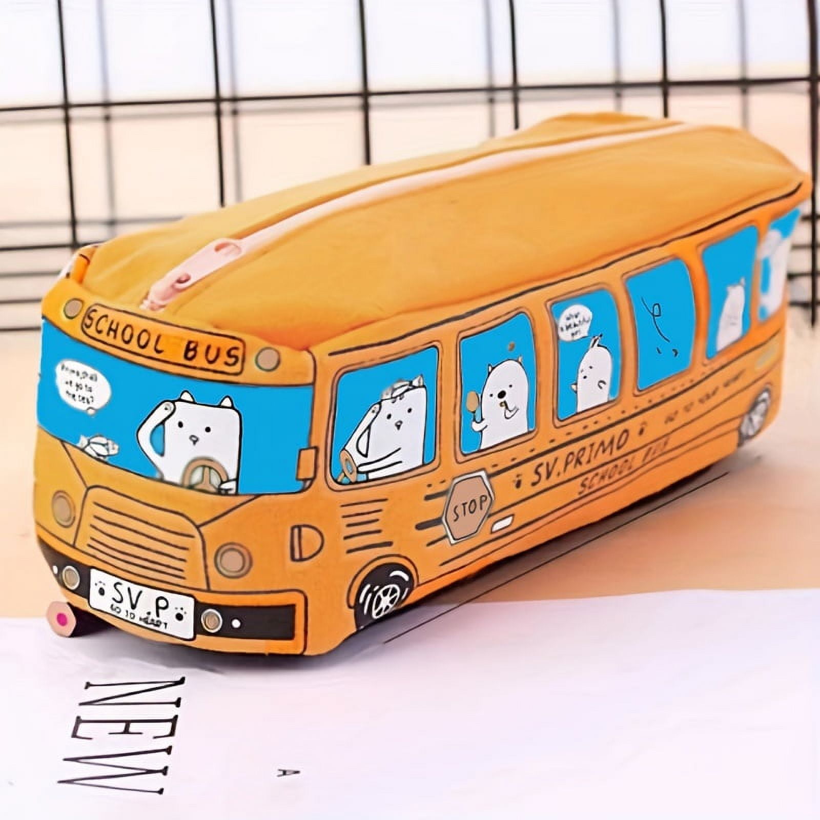 Creative Large Capacity Canvas Bus Pencil Case: The Perfect Back To ...