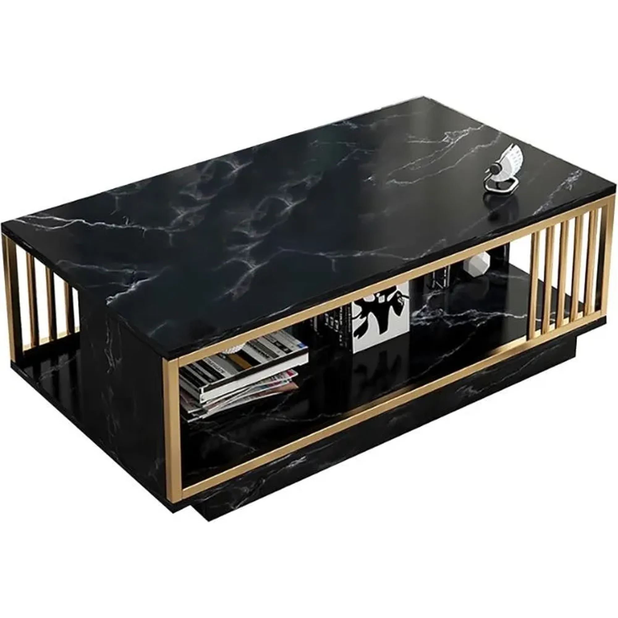 Mesa De Centro Rectangular 120 x 60 x 40 cm Mármol Negro | Lider