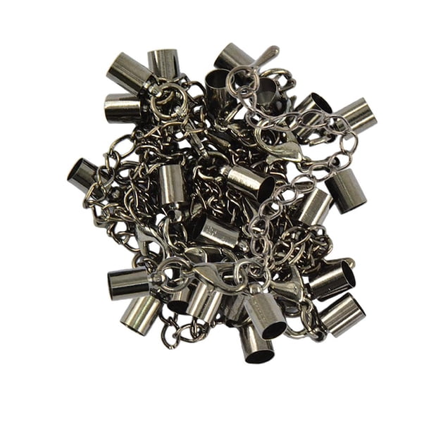 12 conjunto corchete de langosta cadena extensor 5mm engaste tubo ...