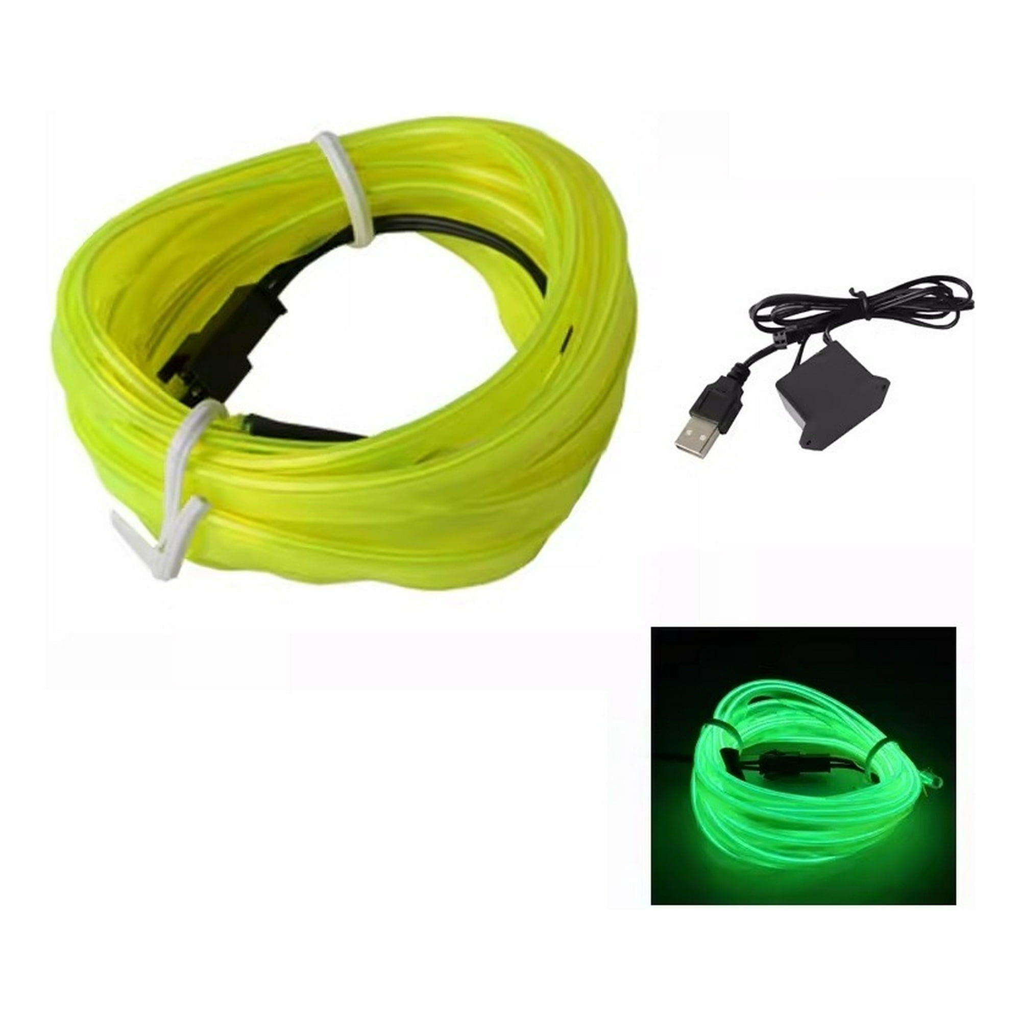 Hilo Tira Luz Neon Colores Led Conector Usb 12v Auto Moto 3m | Lider