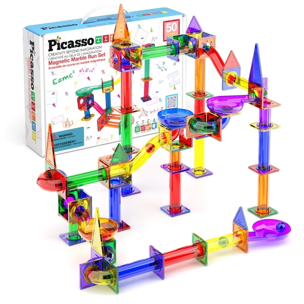 Baldosas magnéticas Marble Run PicassoTiles PTG50 para niños mayores de ...
