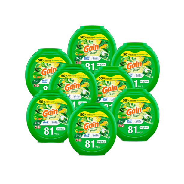 Pack Pods Detergente en Capsulas Gain 8 x 81 Un | Lider