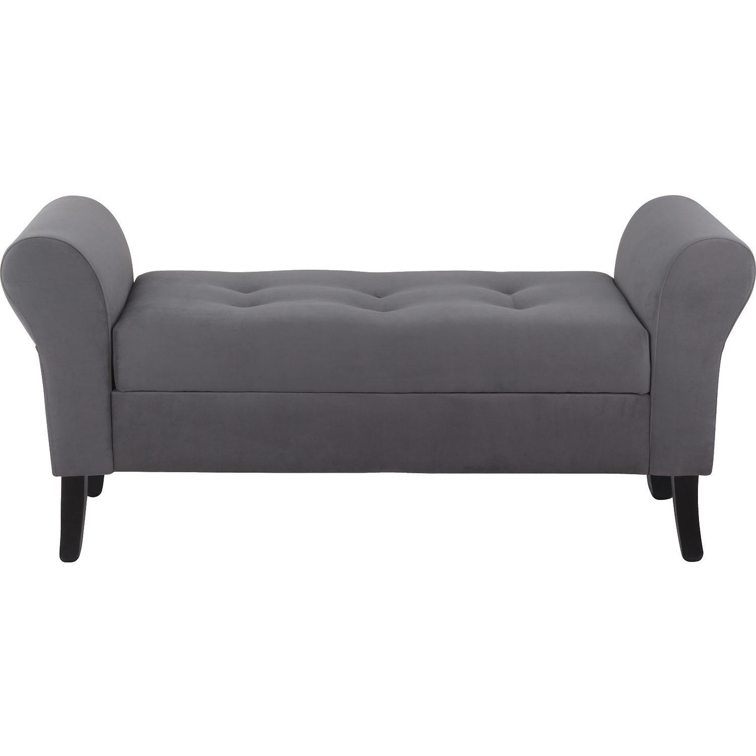 Banqueta Baul Lua 2C Felpa 20 Gris | Lider