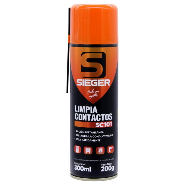 Limpia Contacto Eléctricos Y Electrónicos Sc101 300ml Sieger naranja ...
