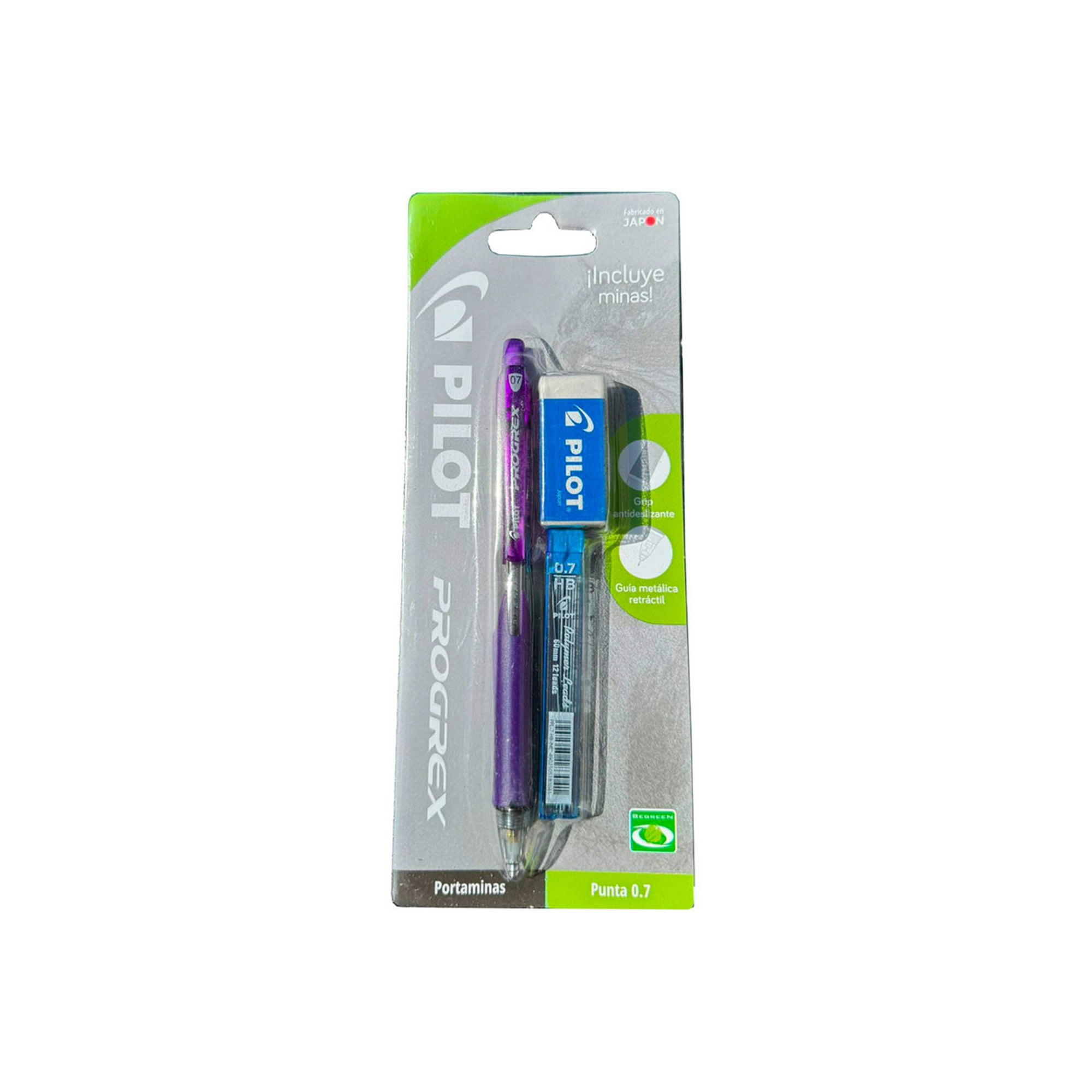Portaminas Progrex Violeta +minas 0.7mm + Borrador Pilot | Lider