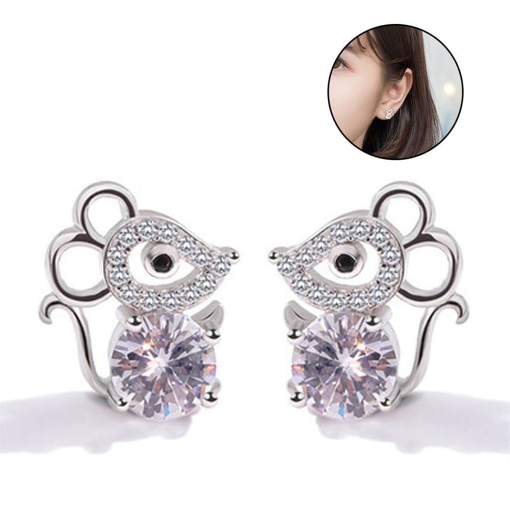 1 par de aretes de cristal chapados en plata con piedra de nacimiento ...