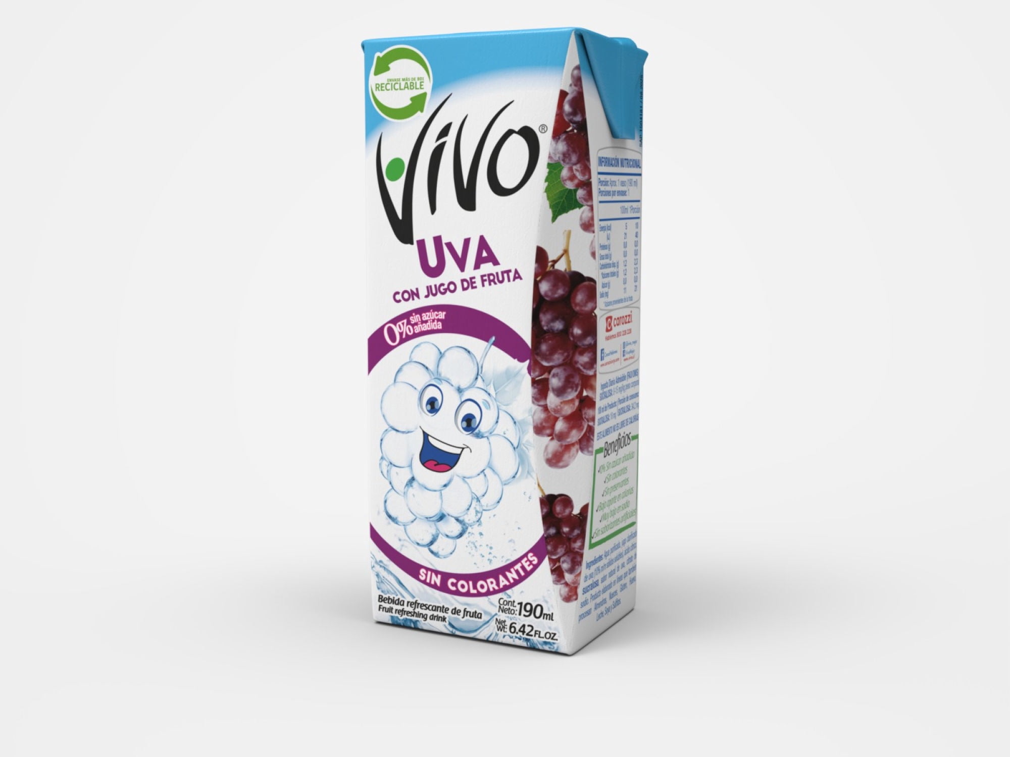 Agua Saborizada Uva Caja, 190 ml | Lider