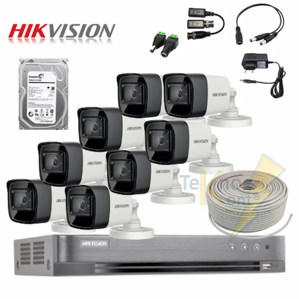 Cctv Kit Pro Hikvision Dvr 8ch + 8 Cam 2mp | Lider