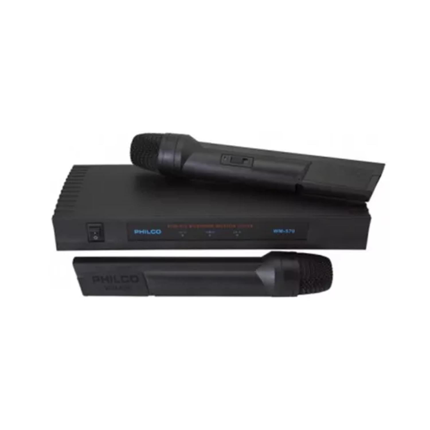 Kit 2 Microfonos Inalambricos Vhs 30 Mts Wm570 Negro | Lider