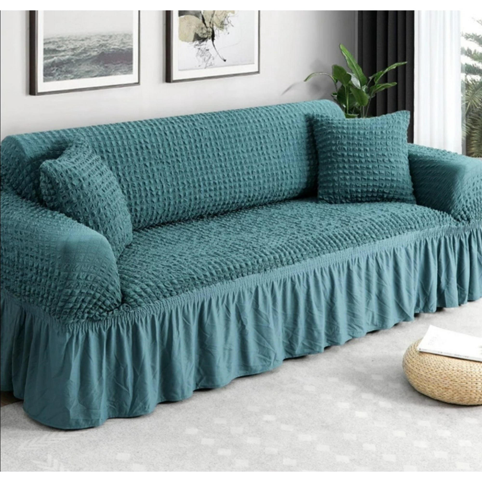 Set De Fundas Turcas Para Sillon 3+1+1 Color Turquesa | Lider