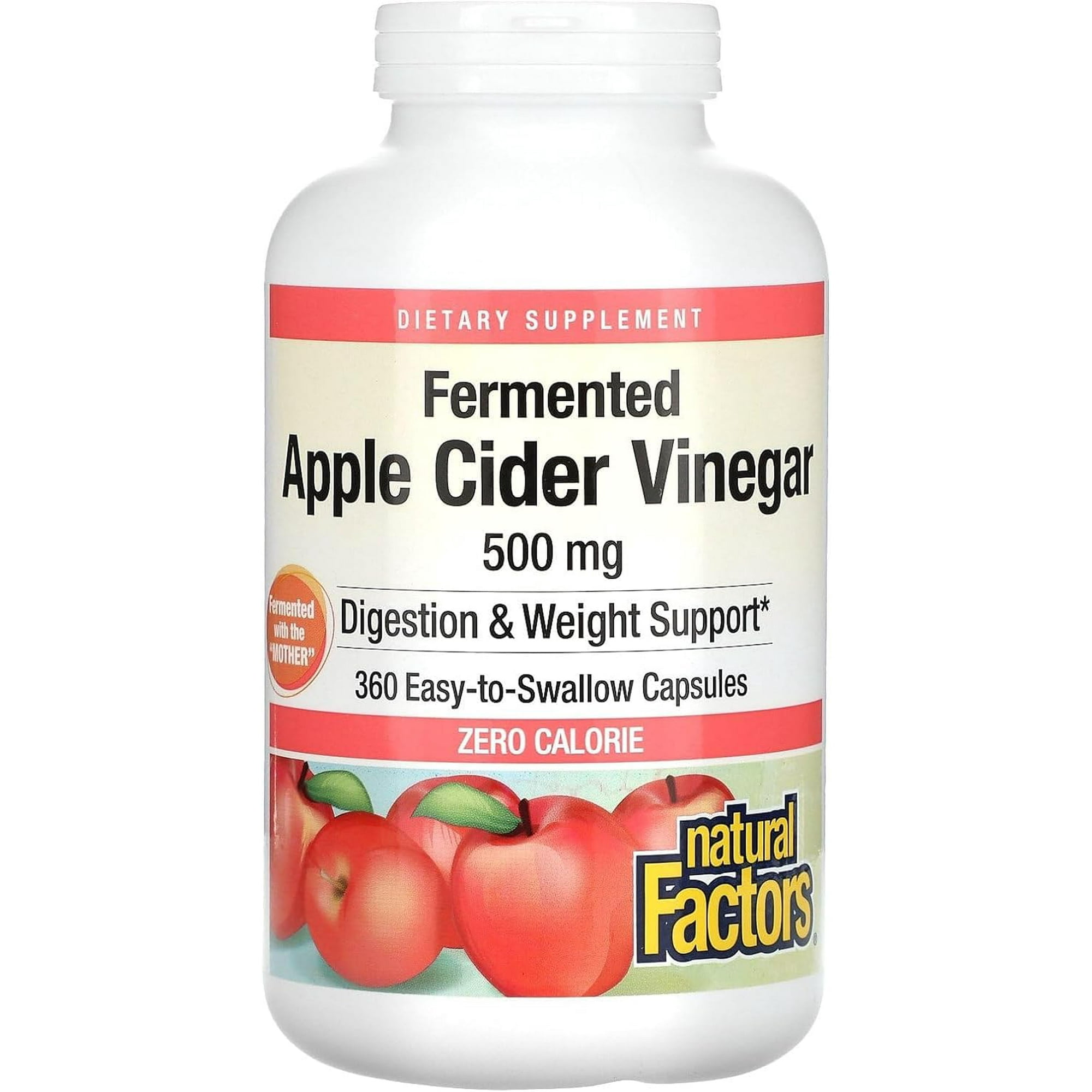 Vinagre de sidra de manzana Supplement Natural Factors 360 cápsulas | Lider
