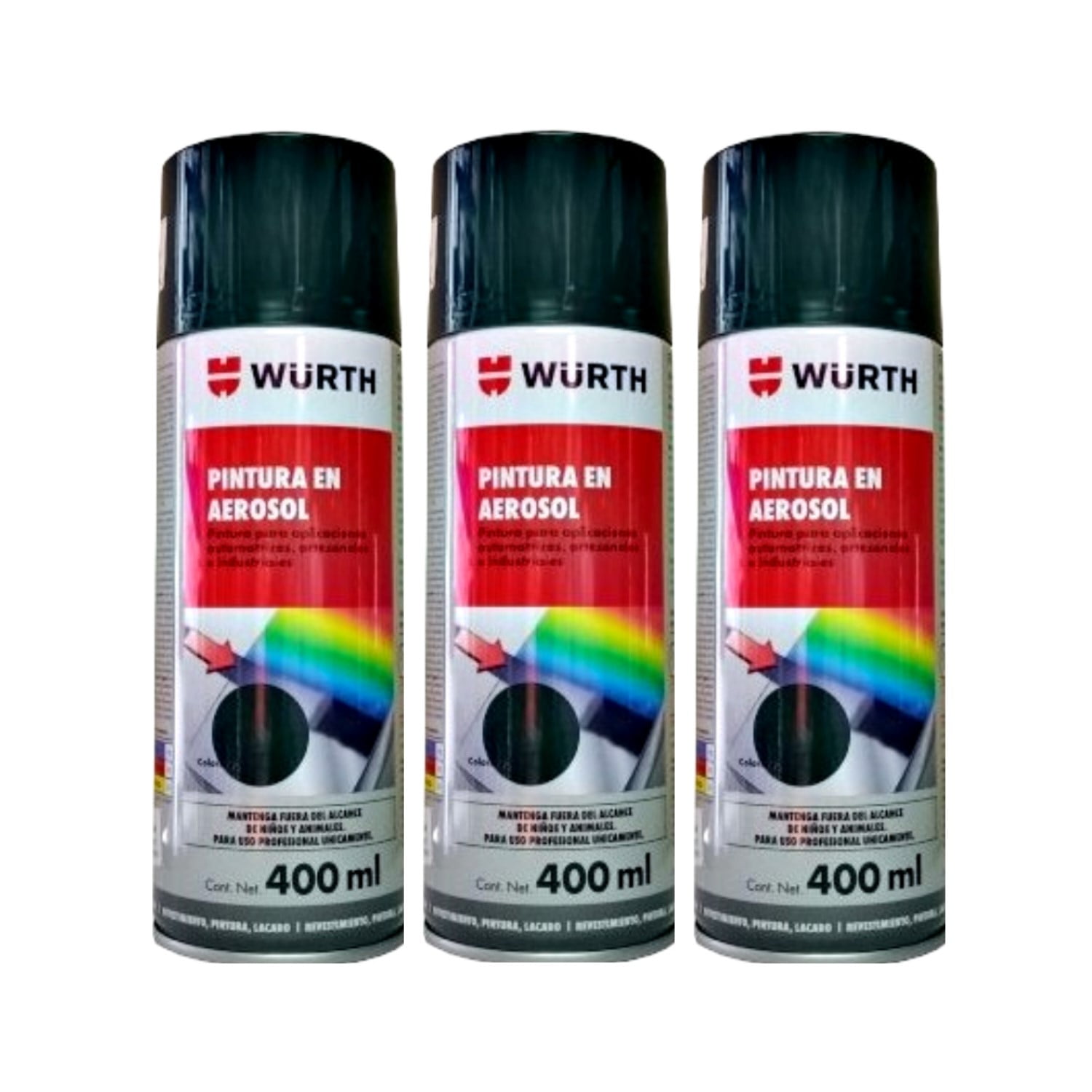 Set 03un Pintura Esmalte Spray Wurth Verde Oscuro Ral 6020 | Lider