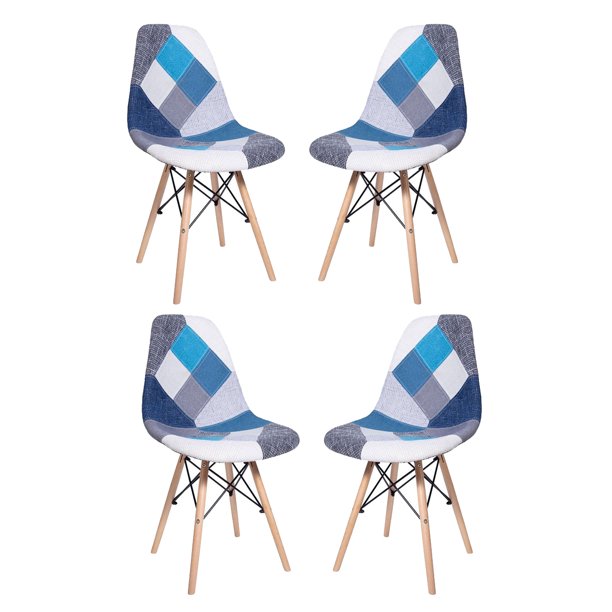 Set 4 Sillas de Comedor Eames Patchwork Turquesa | Lider