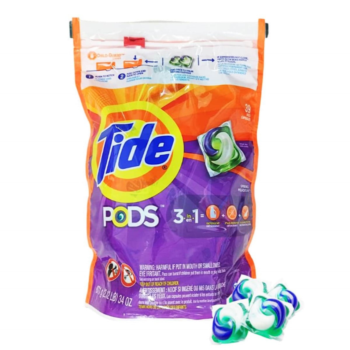 Detergente En Capsulas Tide Pods Spring Meadow 39 Unidades | Lider