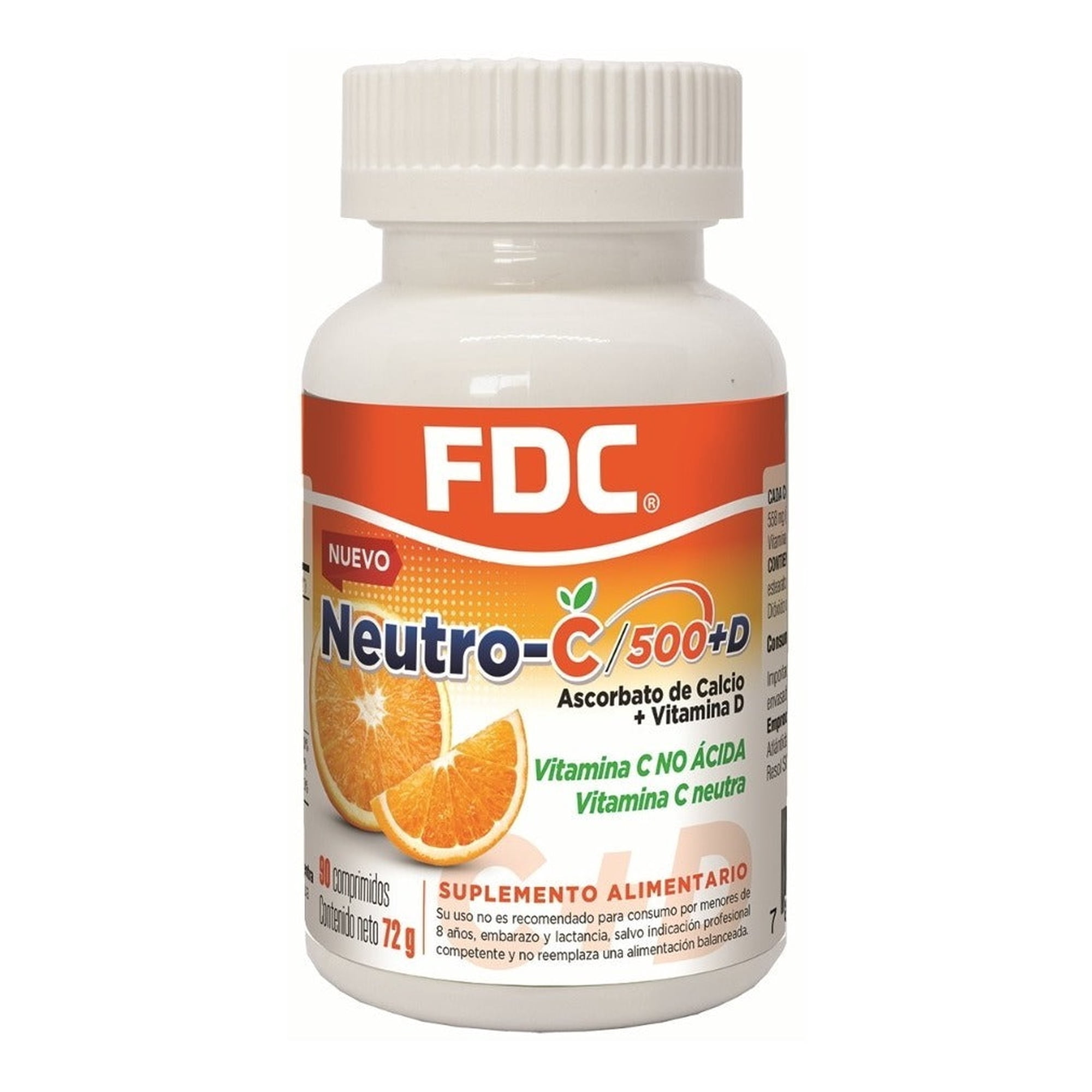 Vitamina C Neutra (neutro C) 500 + Vitamina D X 90 Comprimidos | Lider