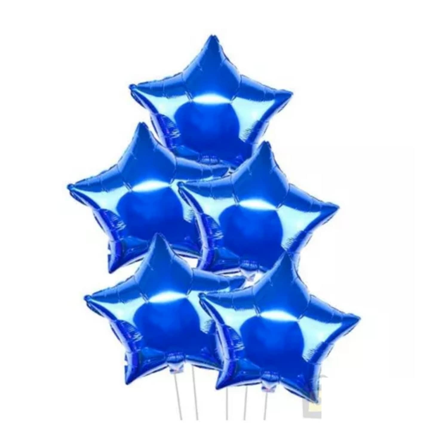 Pack 5 Globos Metalizados Estrellas Azul | Lider
