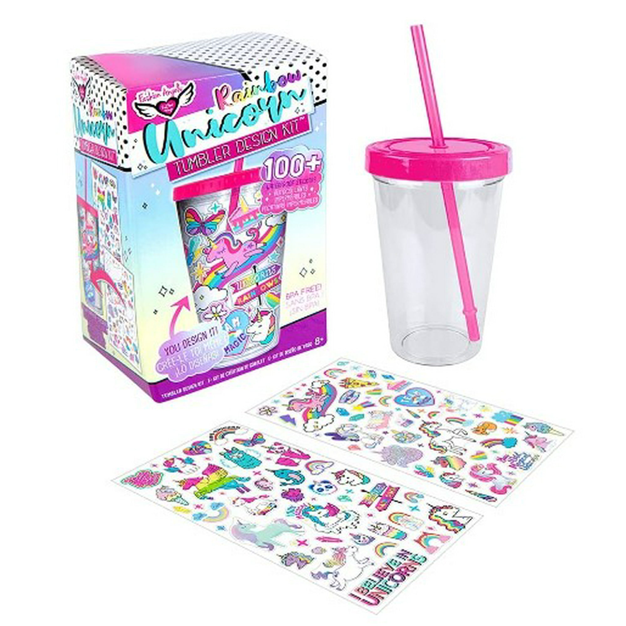 Set Vaso mas Stickers de unicornio | Lider