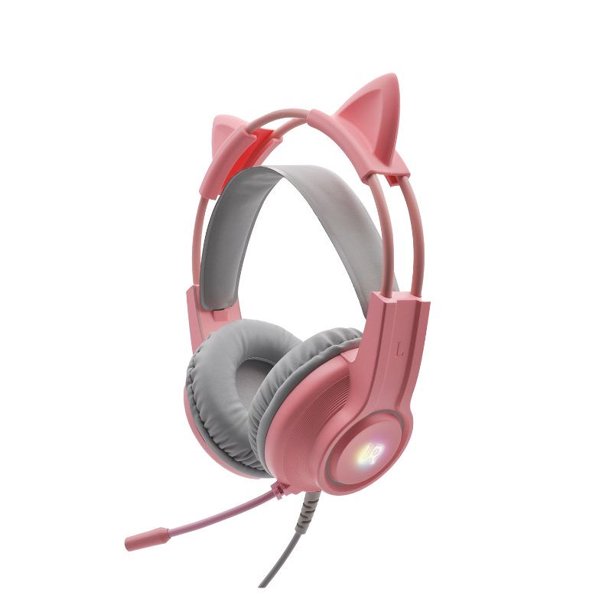 Audífonos Headset Gamer de gato con micrófono y luces. | Lider