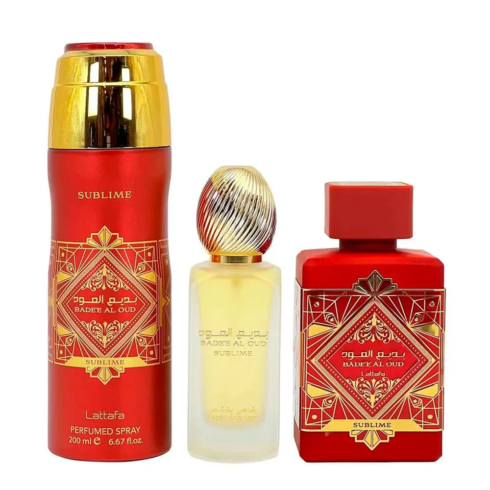 LATTAFA BADEE AL OUD SUBLIME EDP 100ML+HAIR MIST 50ML+DEO 200ML | Lider