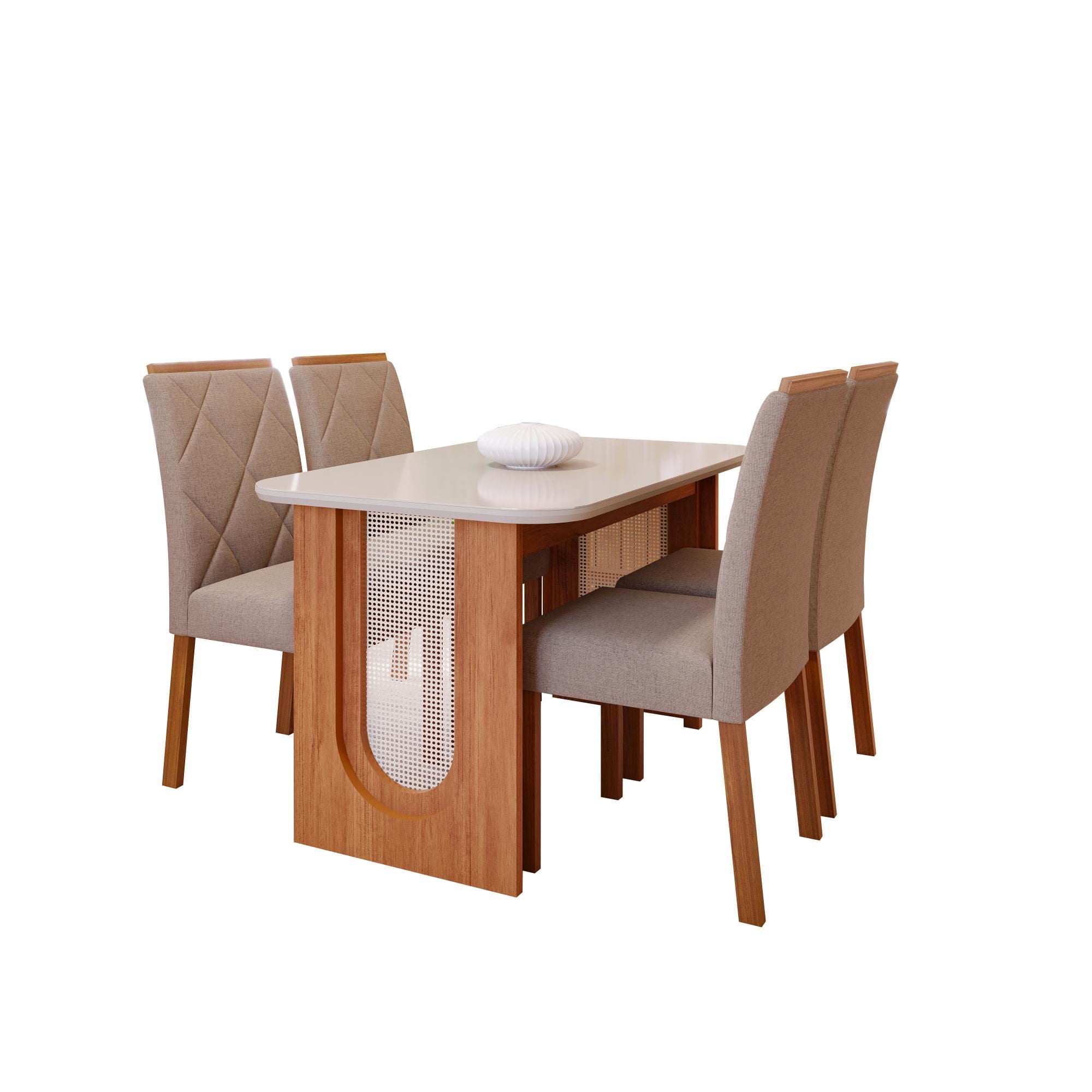 Comedor Valentina 130 Cm + 4 Sillas Fern Beige | Lider