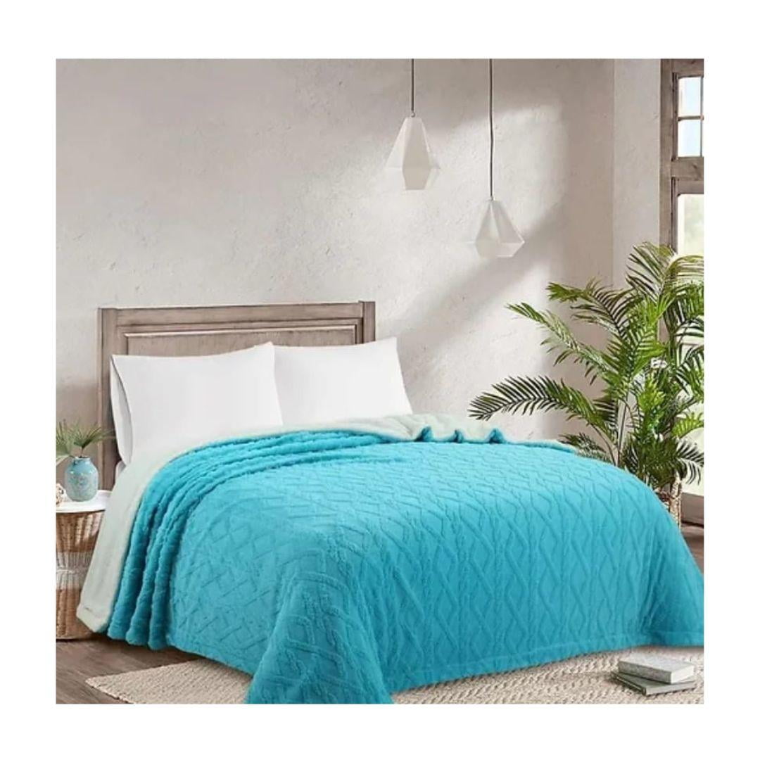 Frazada Texturizada Térmica 230 X 250 Cm - Celeste | Lider