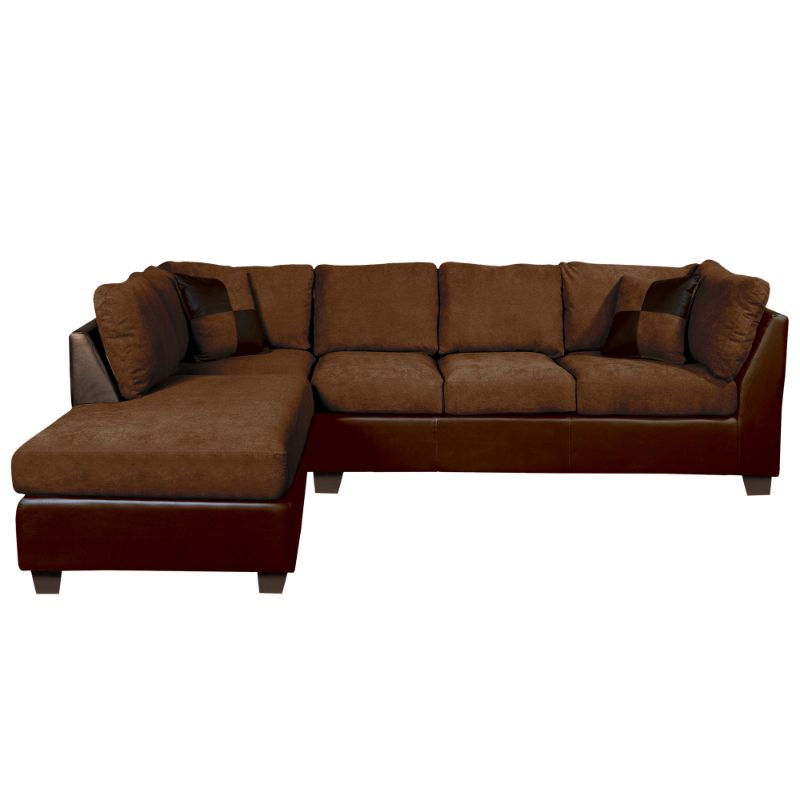 Sofá Seccional Padua Izq Pu Chocolate/Tela Velvet Chocolate | Lider