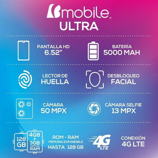 Smartphone Bmobile ULTRA 4G. 128gb | Lider