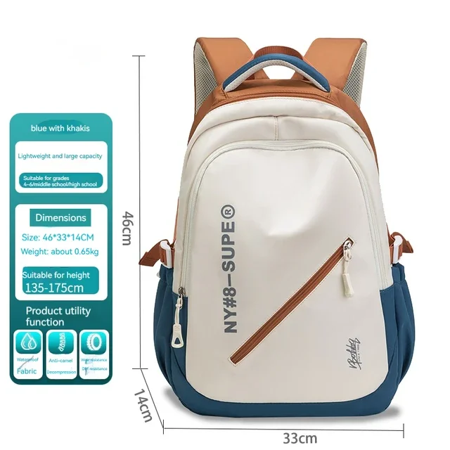 Backpack Large Capacity Light Simple Travel Bag Canvas Backpack Student ...